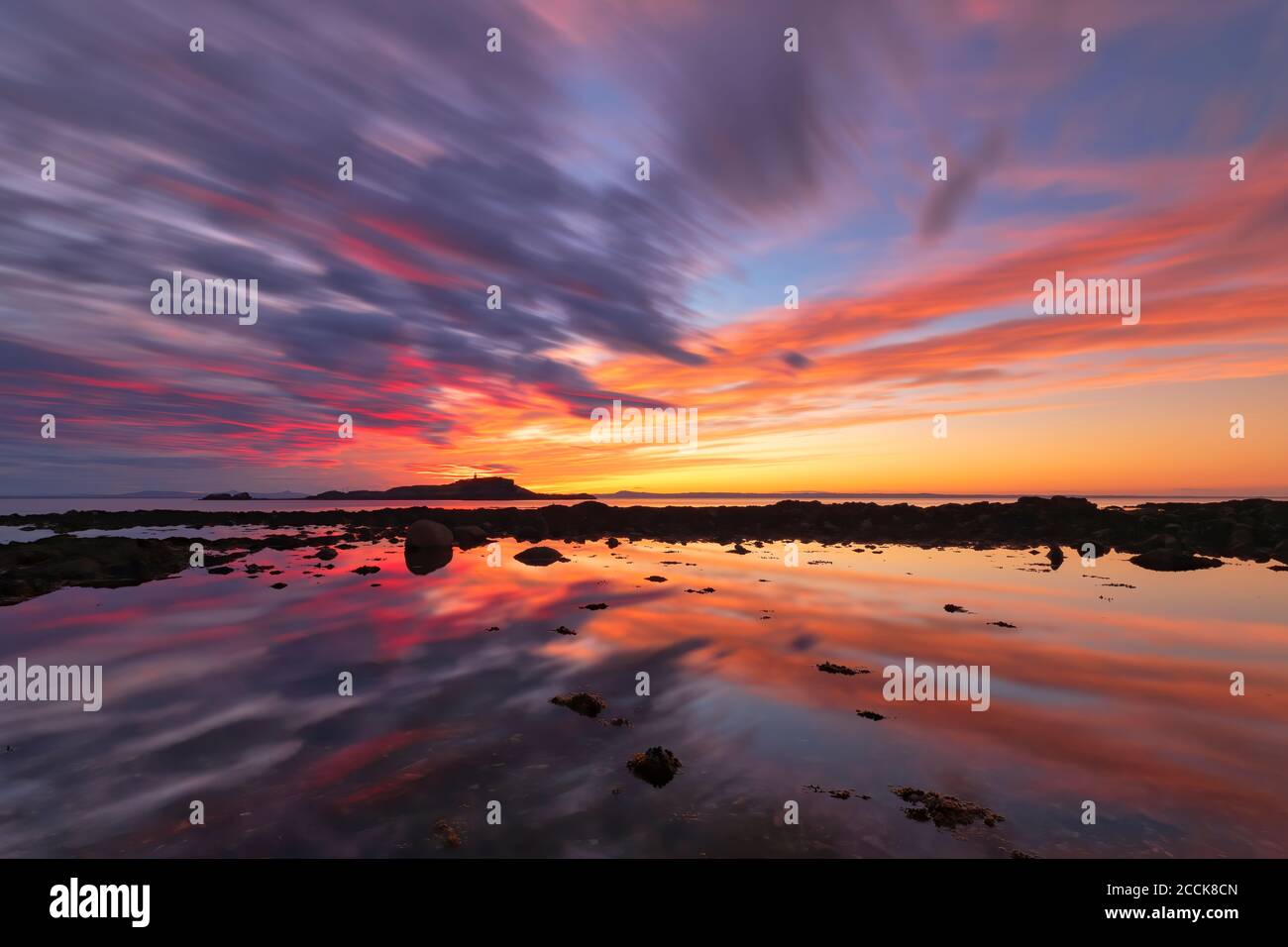 UK, Scotland, Yellowcraigs Beach at moody sunset Stock Photo - Alamy