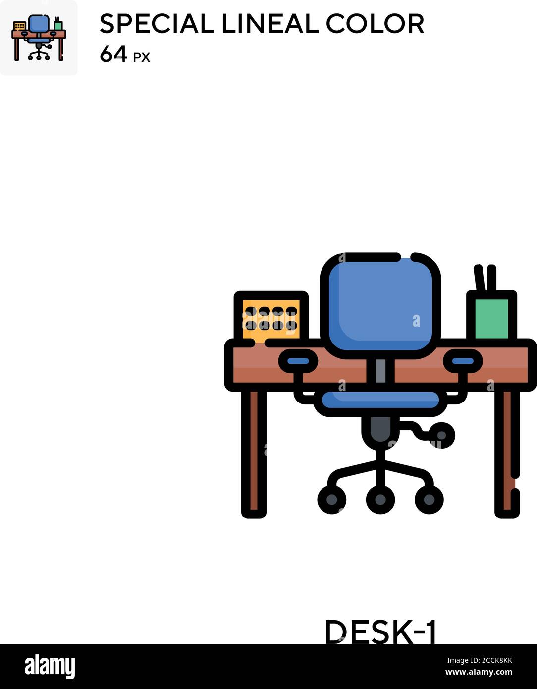 Desk-1 Special lineal color icon. Illustration symbol design template ...