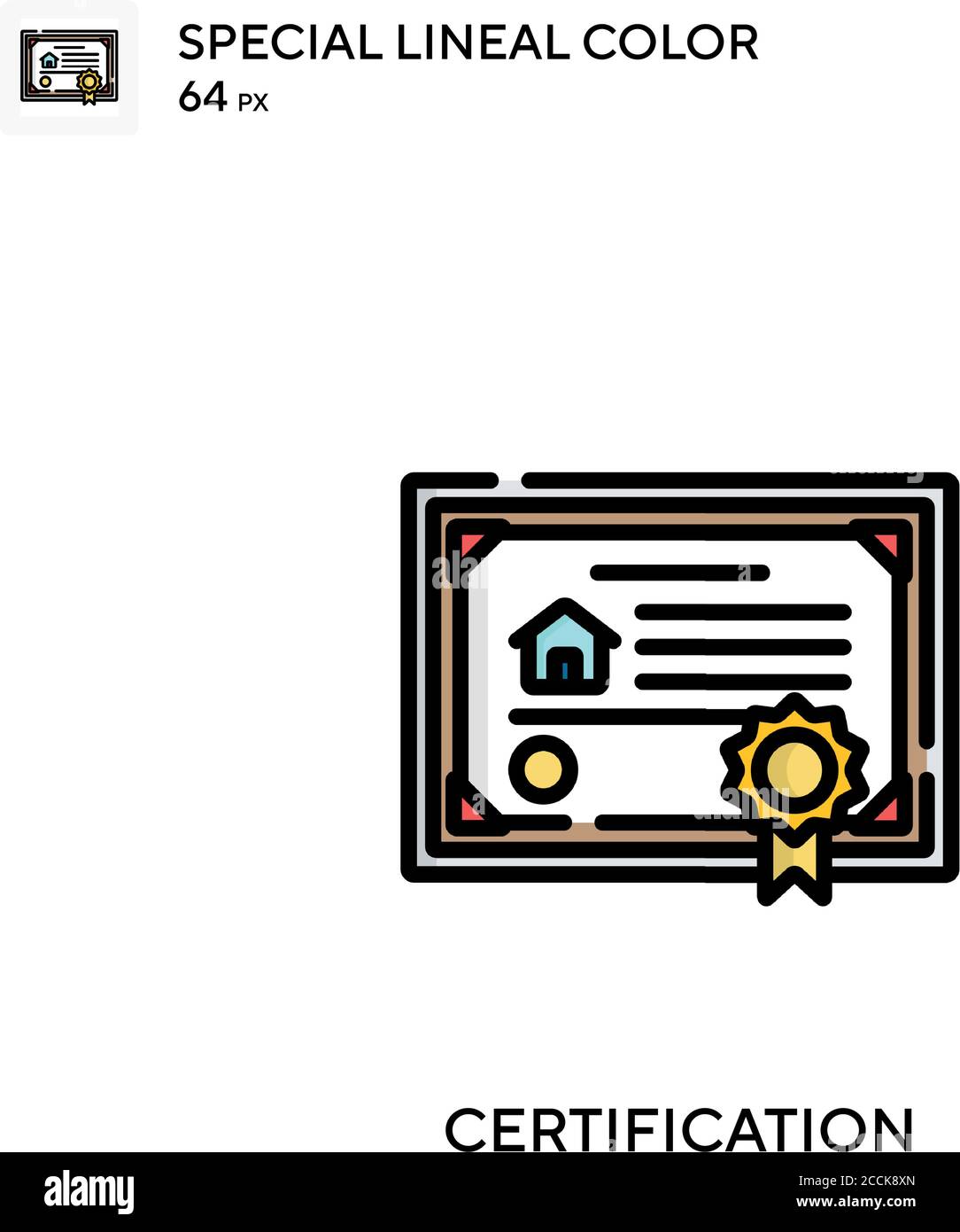 Certification Special lineal color icon. Illustration symbol design ...