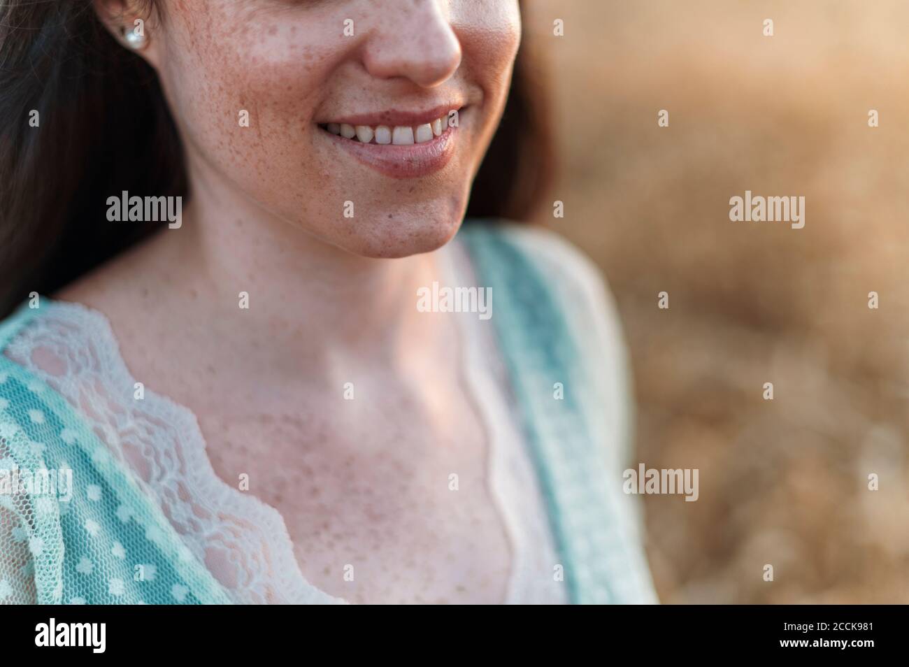 Face freckles close up hi-res stock photography and images - Alamy