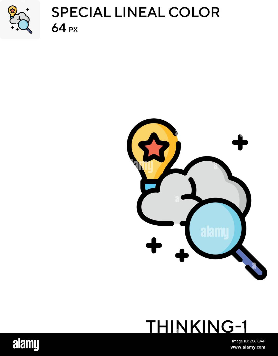 Thinking-1 Special lineal color icon. Illustration symbol design ...