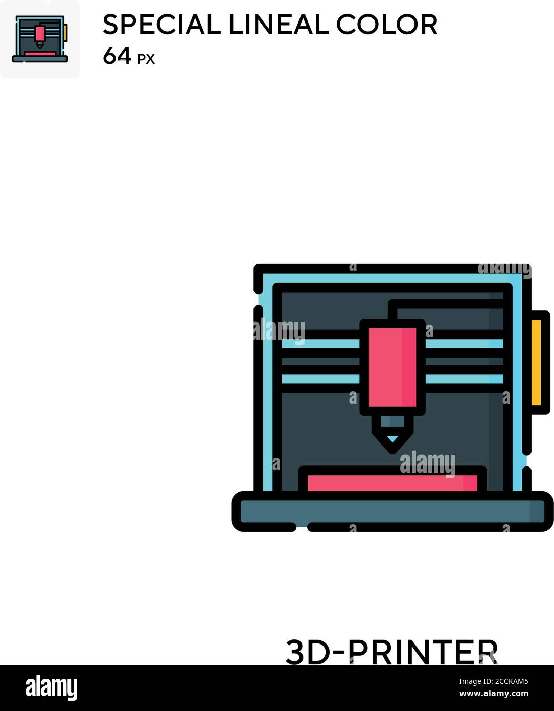 3d-printer Special lineal color icon. Illustration symbol design ...