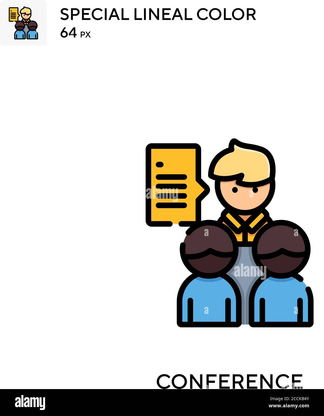 Conference Special lineal color icon. Illustration symbol design template for web mobile UI ...