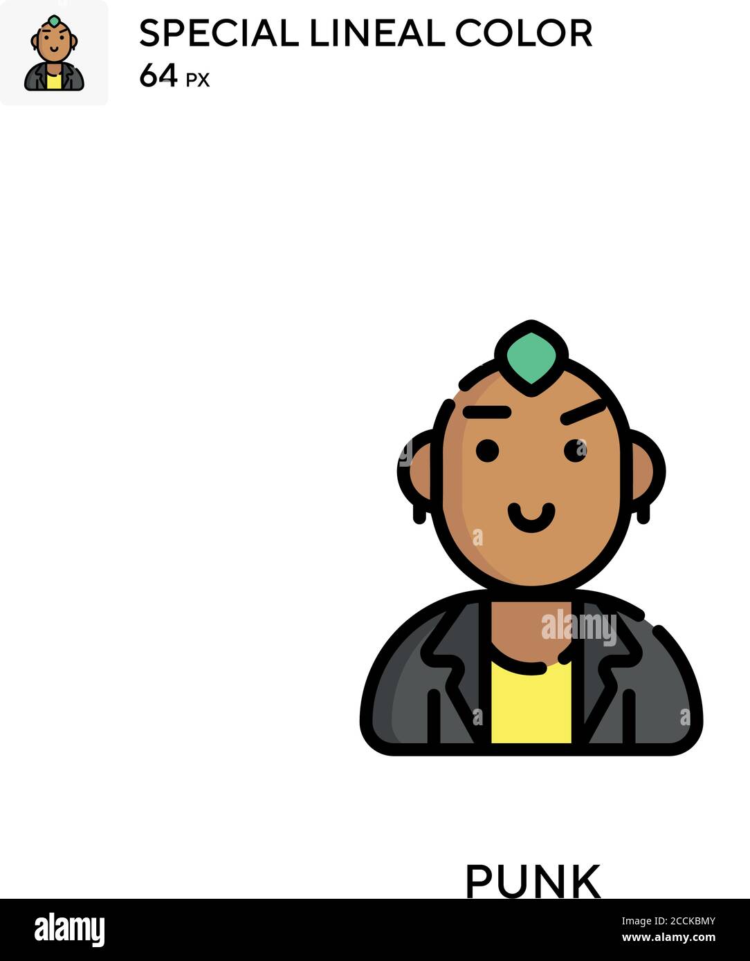 Punk Special lineal color icon. Illustration symbol design template for ...