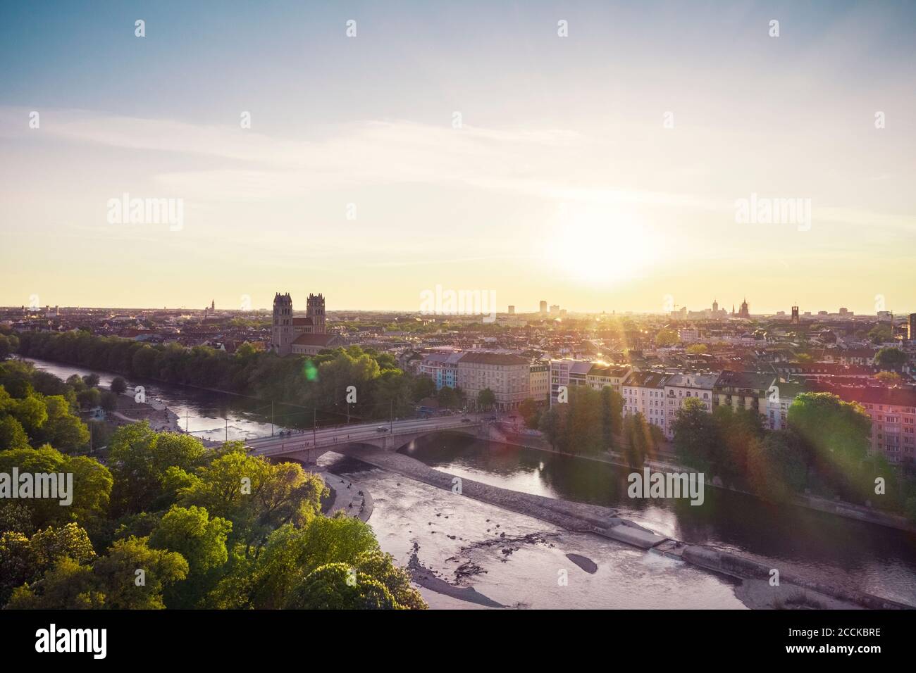 Aerial view of Munich during sunset, Bavaria, Munich Stock Photo - Alamy