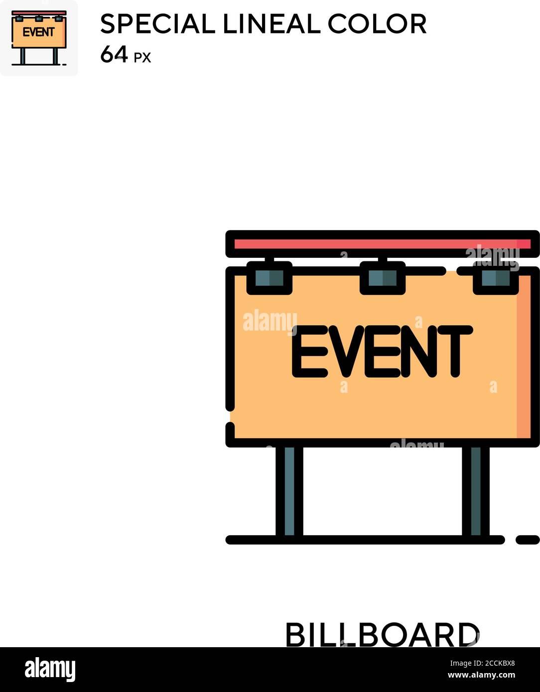 Billboard Special lineal color icon. Illustration symbol design ...