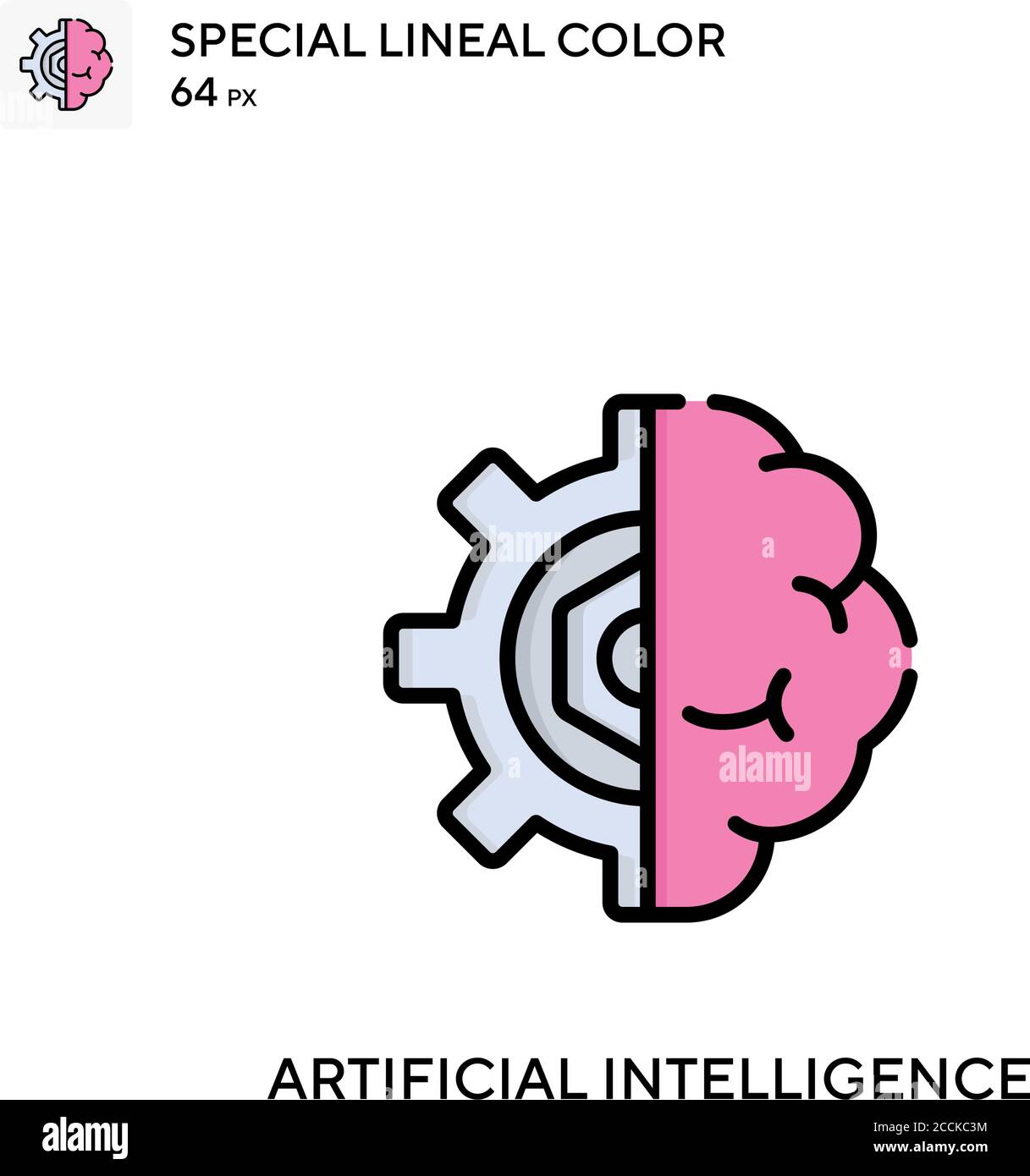 Artificial intelligence Special lineal color icon. Illustration symbol ...
