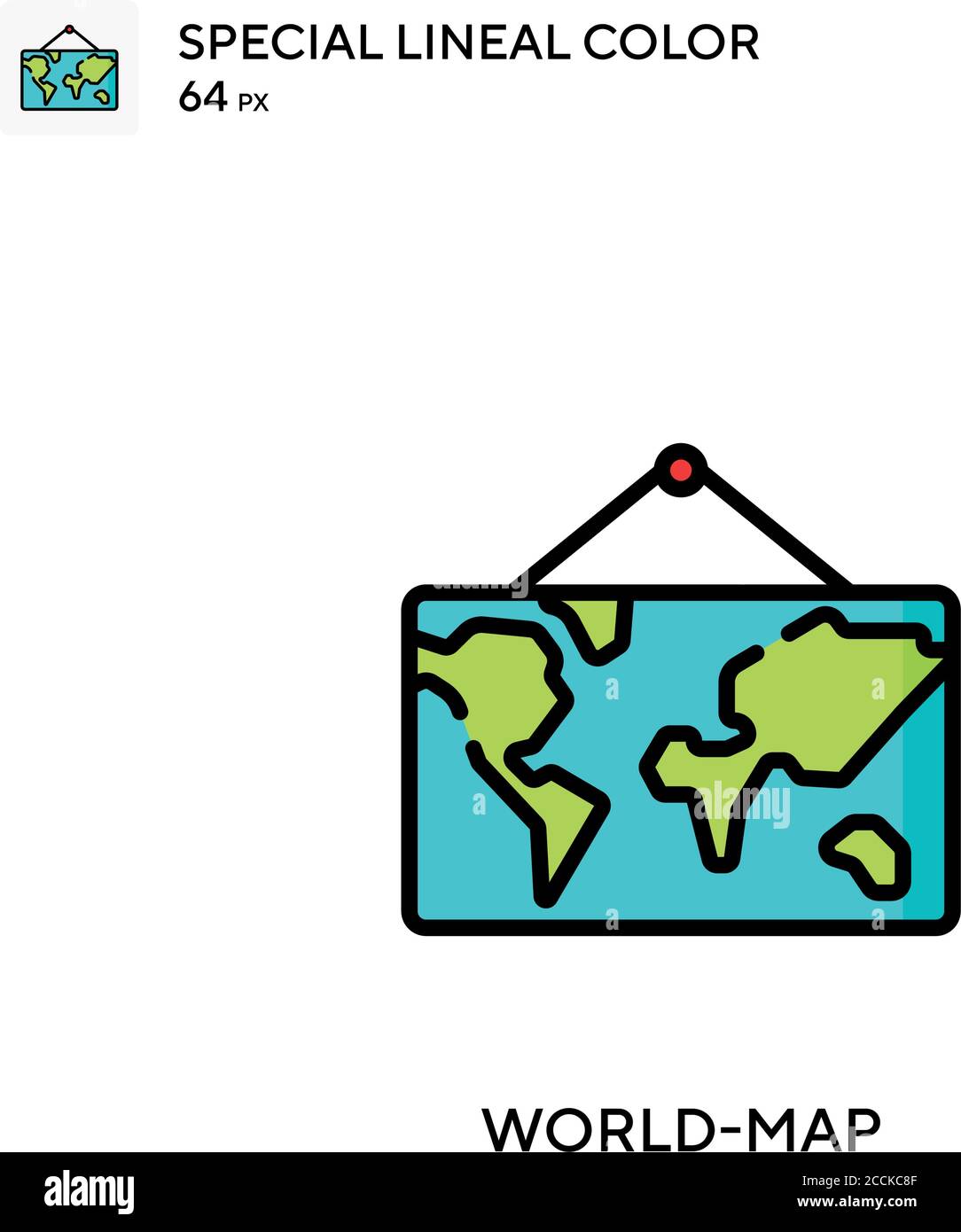 World-map Special lineal color icon. Illustration symbol design ...