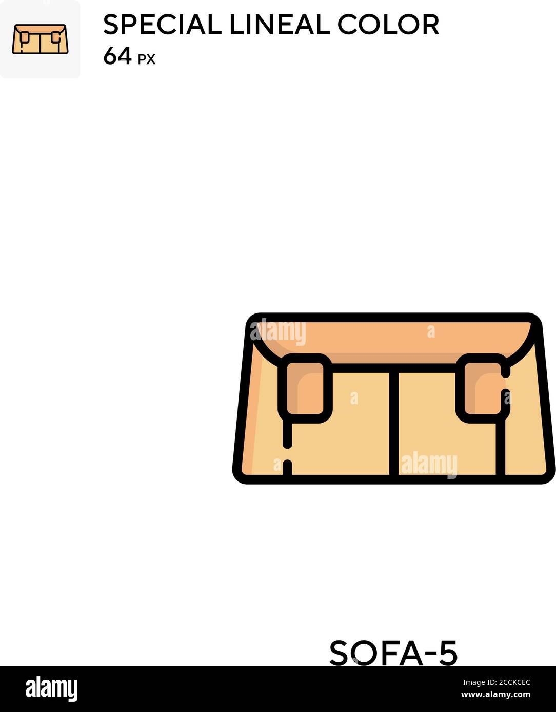 Sofa-5 Special lineal color icon. Illustration symbol design template ...