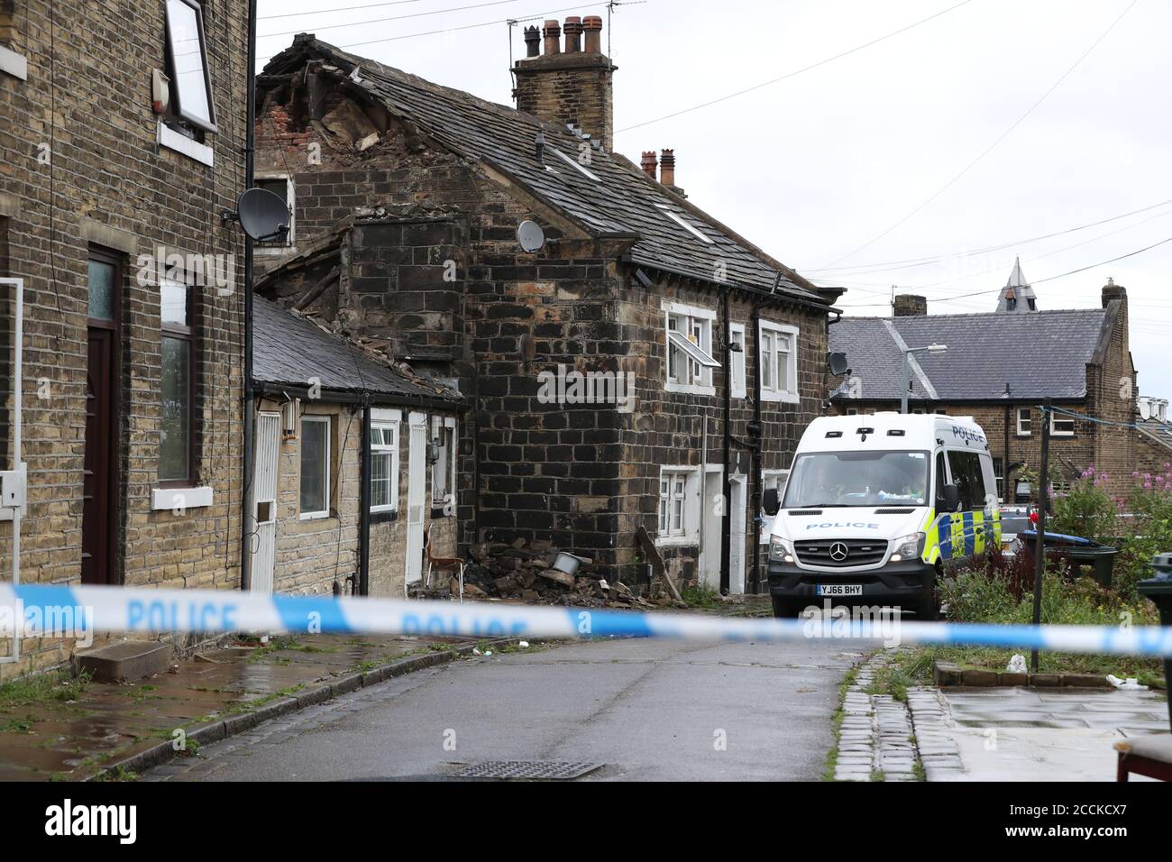 Emergency services at the scene in Knights Fold, Bradford, West ...