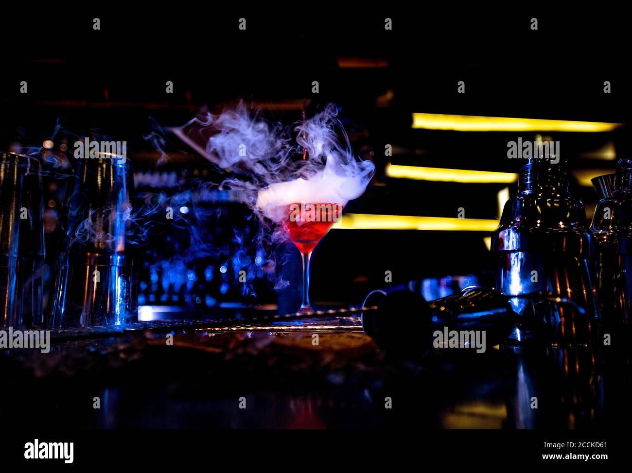 Close-up of cocktail on bar counter in nightclub Stock Photo - Alamy