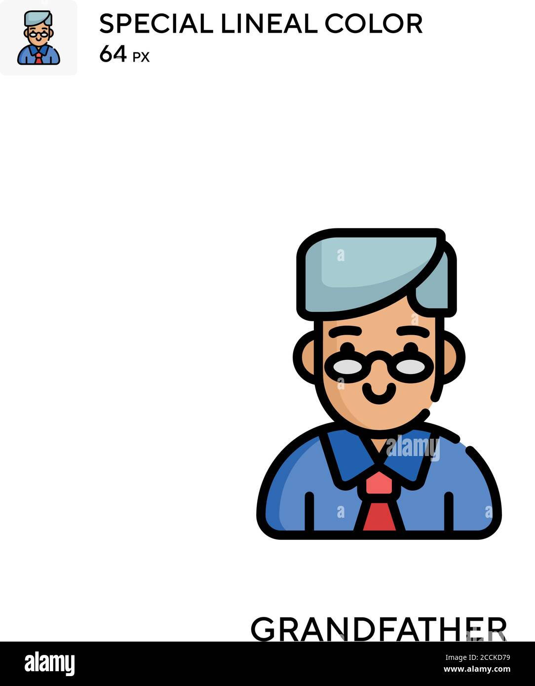 Grandfather Special lineal color icon. Illustration symbol design ...