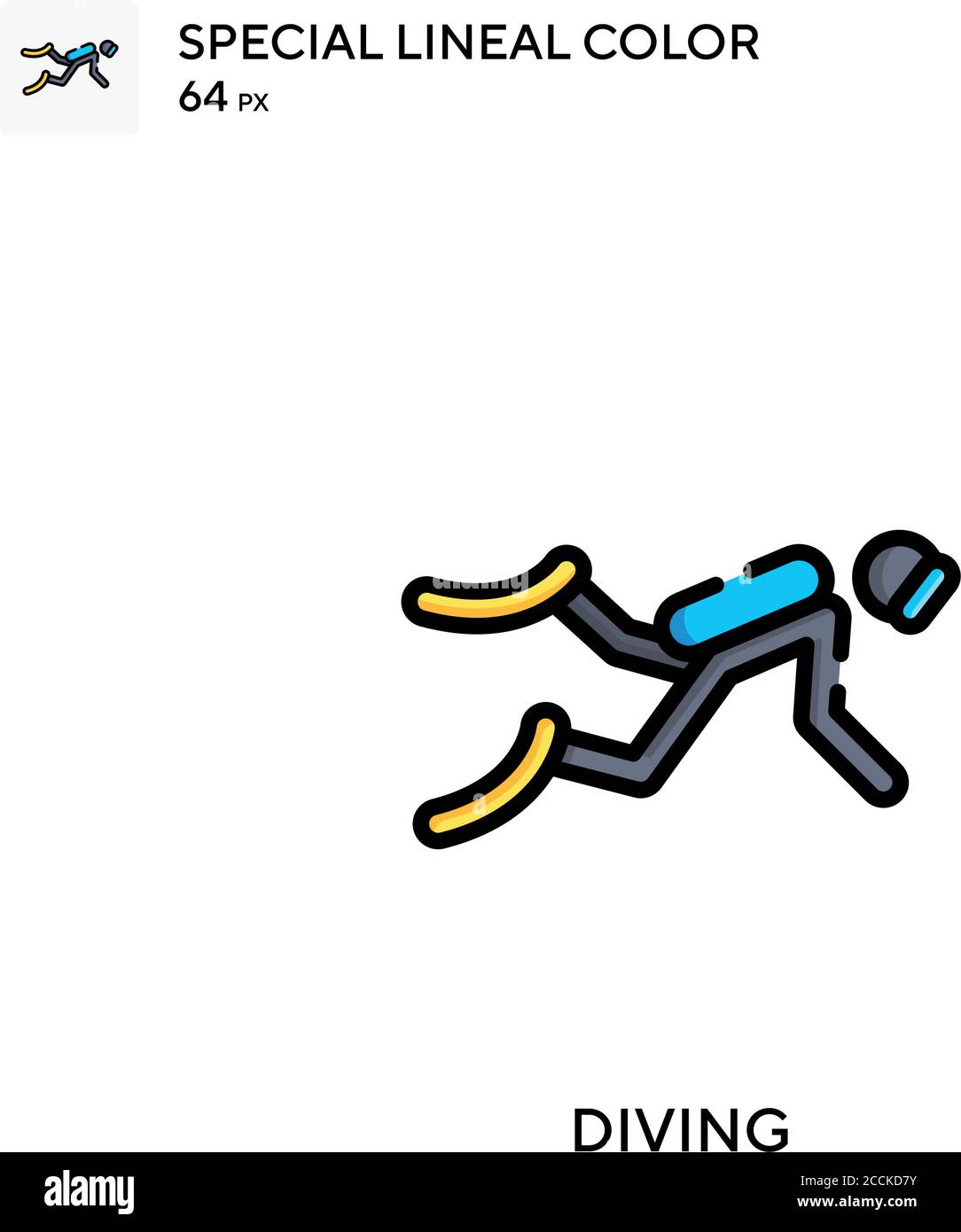 Diving Special lineal color icon. Illustration symbol design template ...
