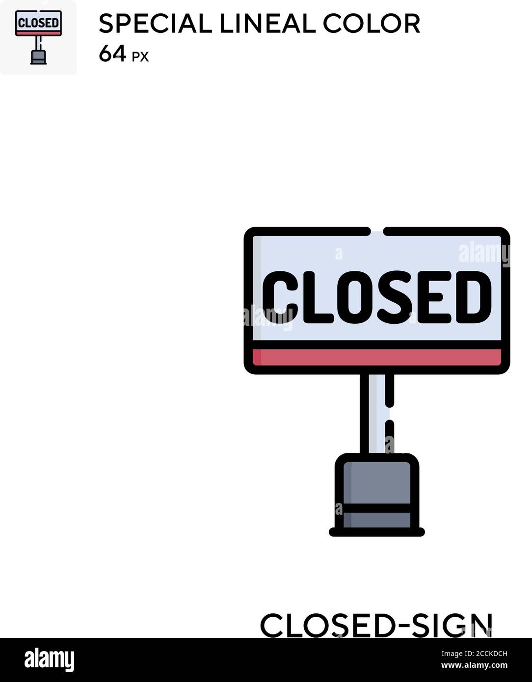 Closed-sign Special lineal color icon. Illustration symbol design ...
