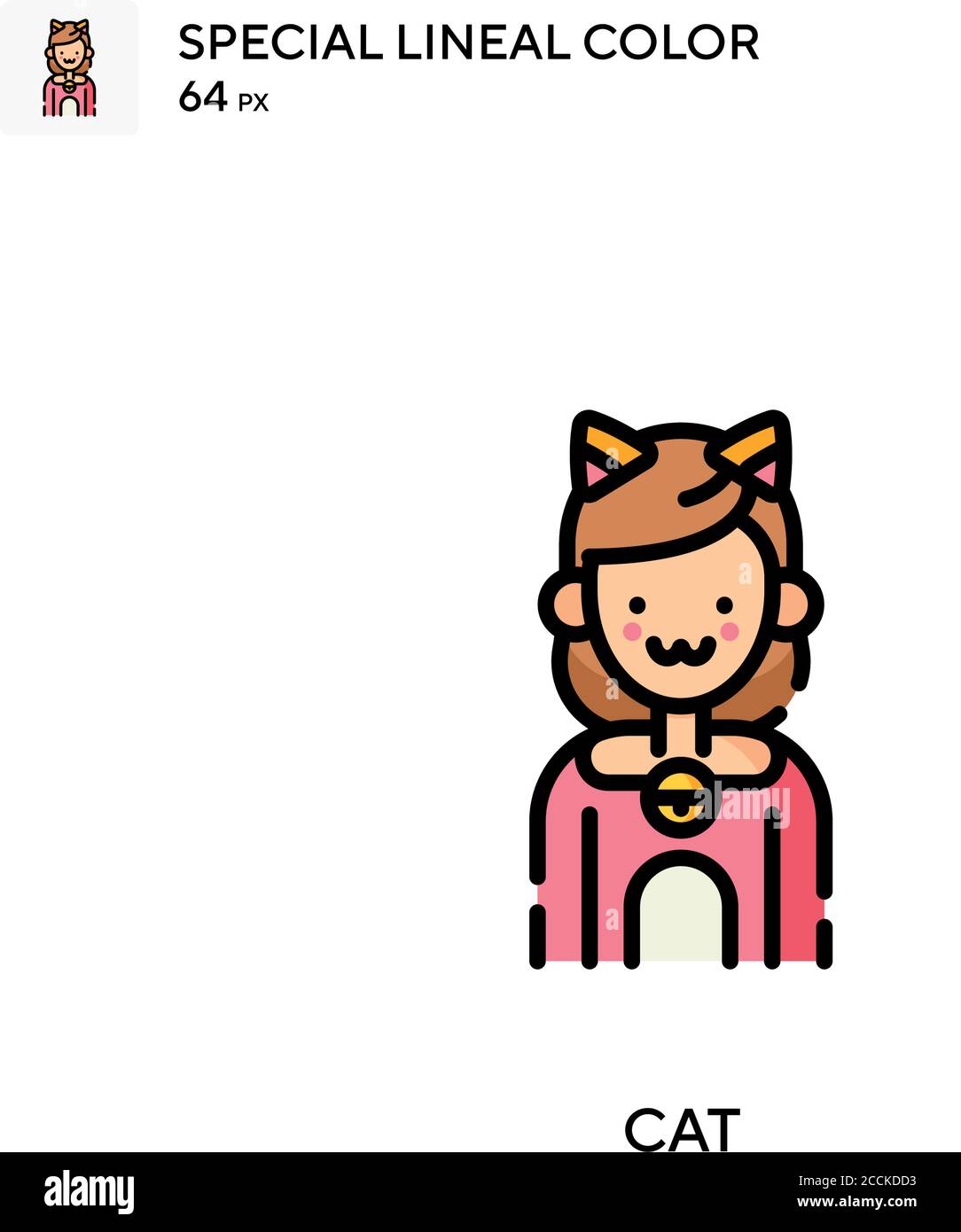 Cat Special lineal color icon. Illustration symbol design template for ...