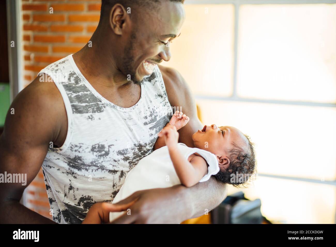 Baby close up happy hi-res stock photography and images - Alamy