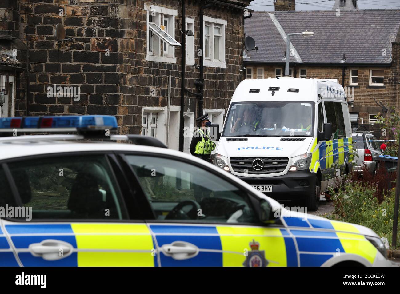 Emergency services at the scene in Knights Fold, Bradford, West ...
