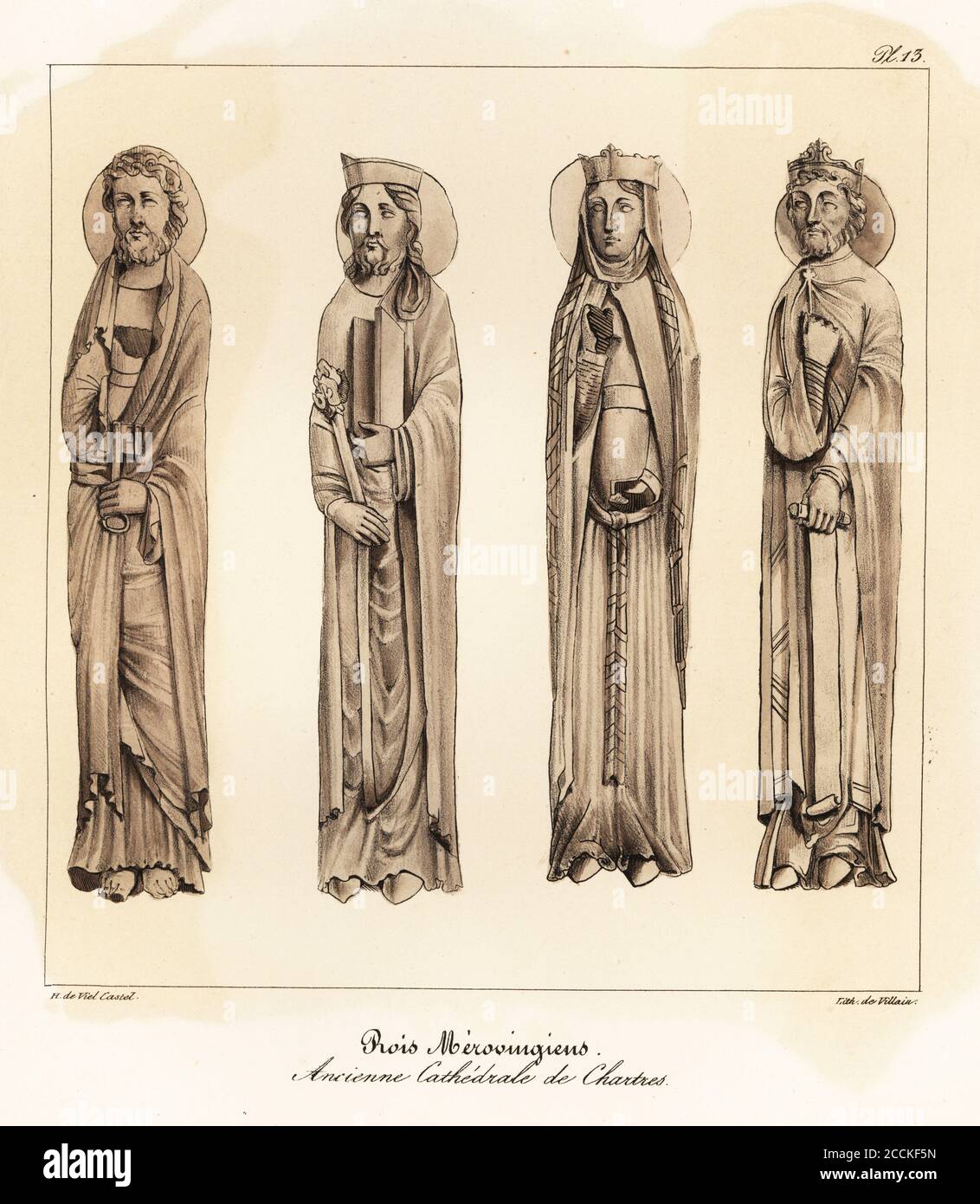 Merovingian kings and queens from the jambs of the Royal Portal ...