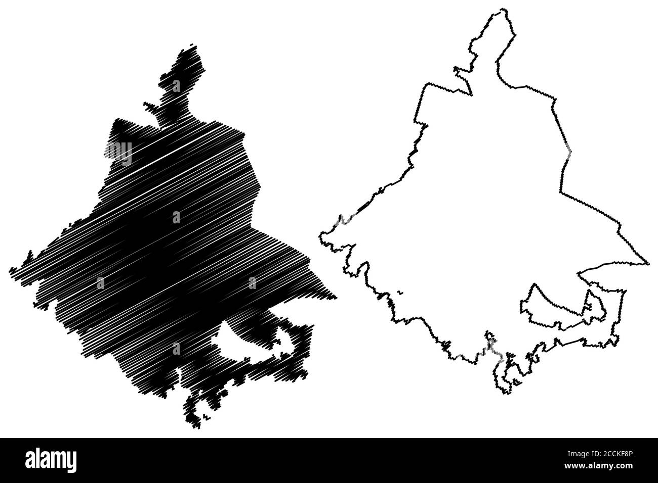 Mexico City (United Mexican States, Mexico) map vector illustration ...