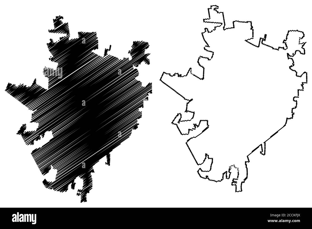 Merida City (United Mexican States, Mexico, Yucatan State) map vector ...