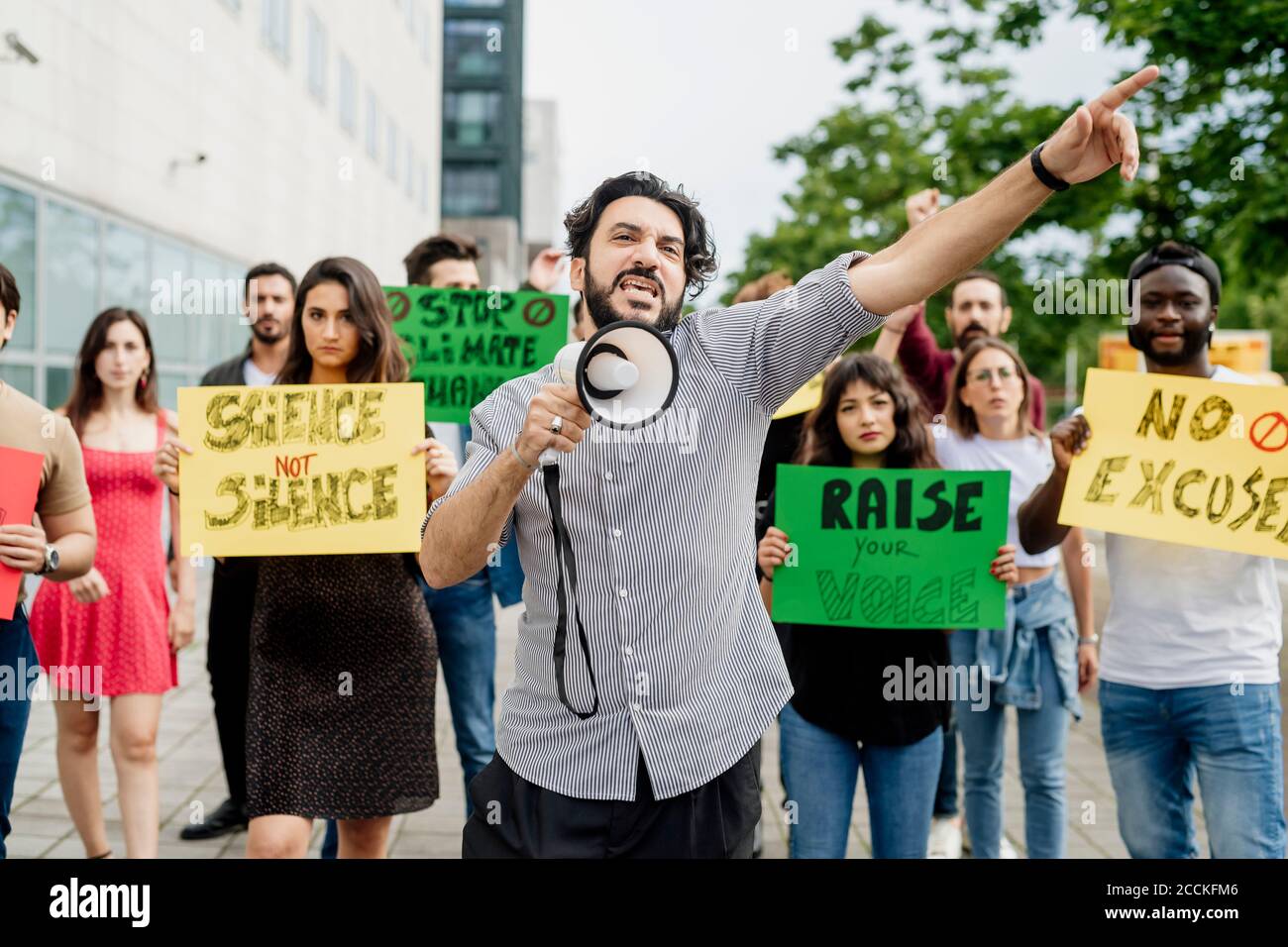 People screaming protest hi-res stock photography and images - Alamy