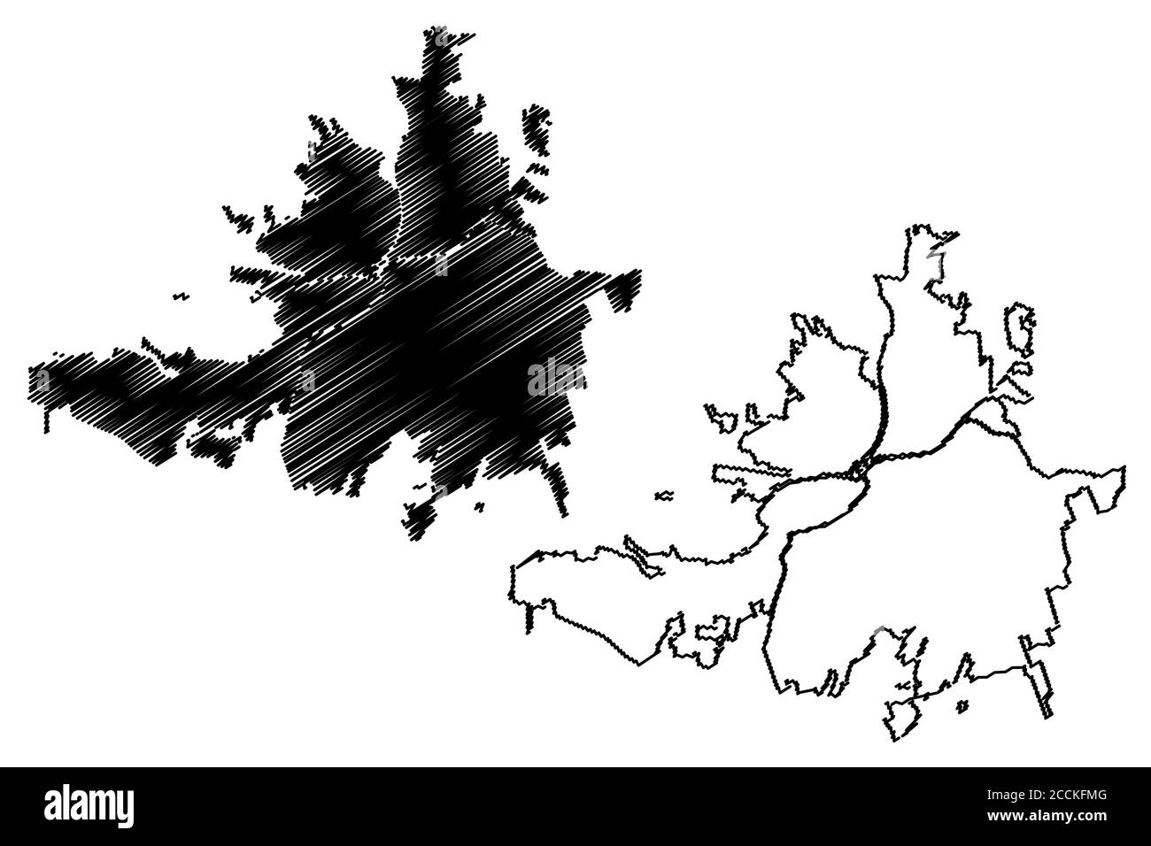 Culiacan City (United Mexican States, Mexico, Sinaloa State) map vector ...