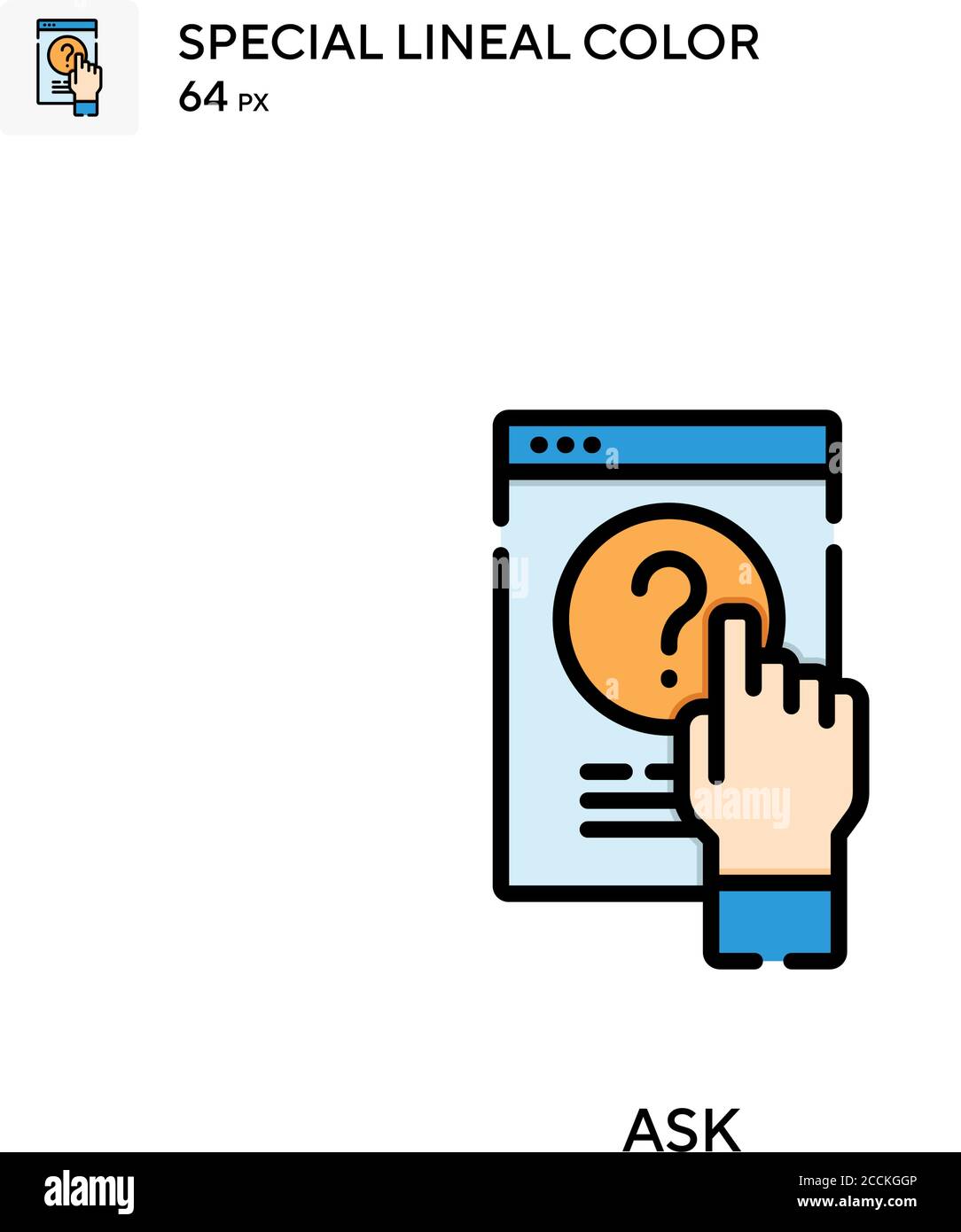 Ask Special lineal color icon. Illustration symbol design template for ...