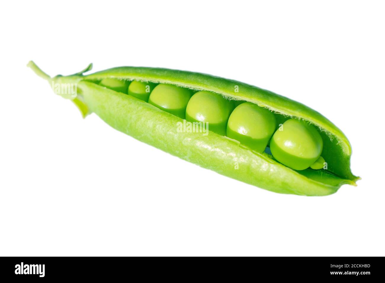 Fresh green peas with beans isolated on white background. Sweet peas in ...