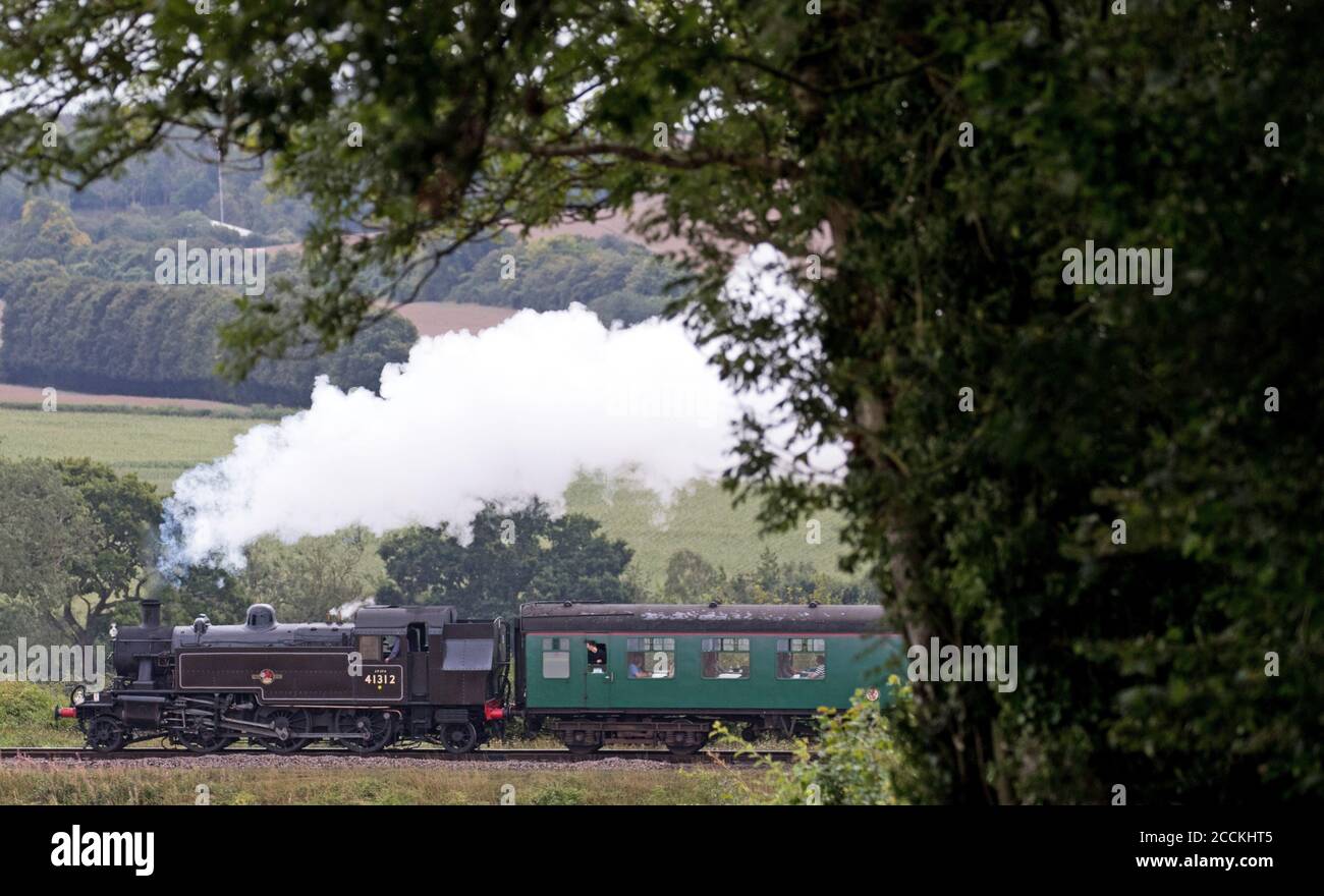 The British Railways Ivatt Class 2MT Tank Engine number 41312 makes its ...