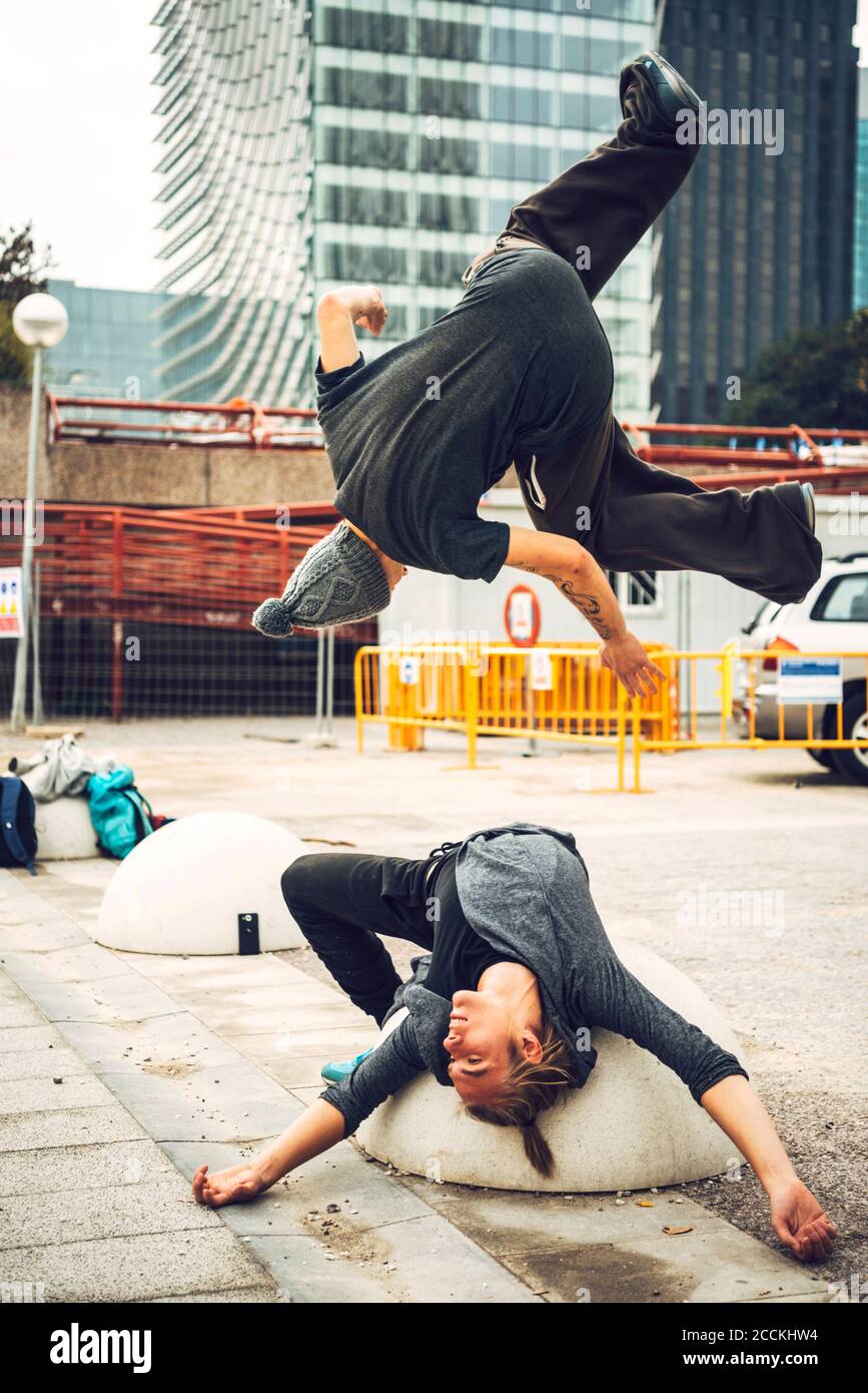 Man flying over city hi-res stock photography and images - Alamy