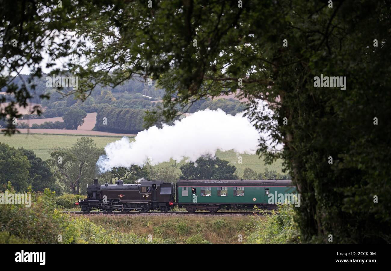 The British Railways Ivatt Class 2MT Tank Engine number 41312 makes its ...