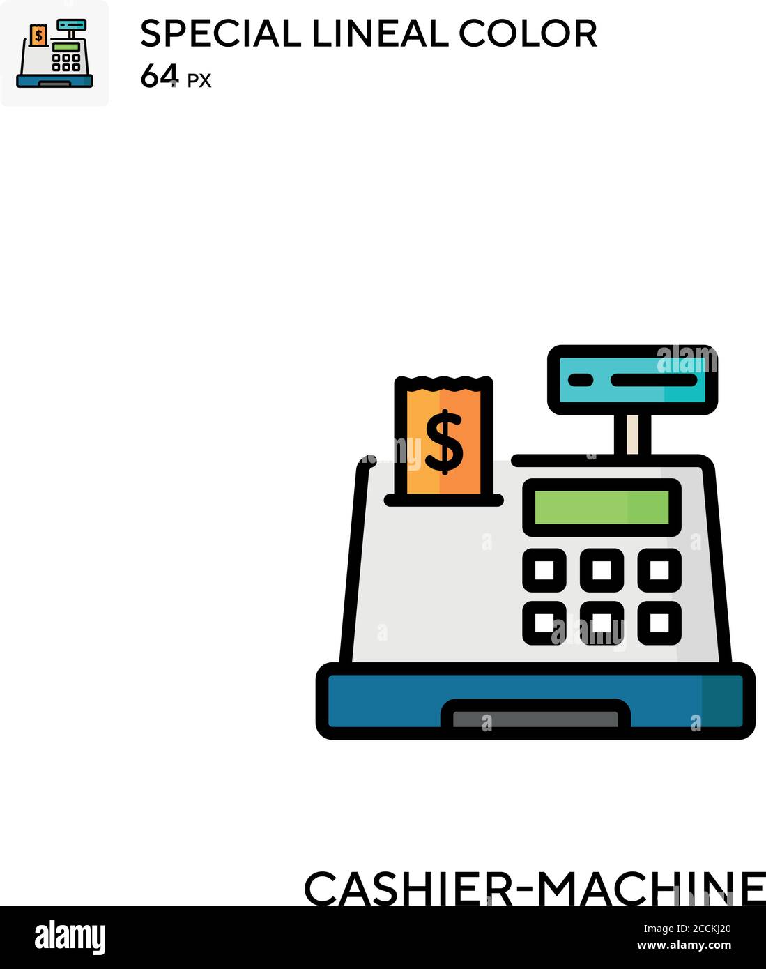 Cashier-machine Special lineal color icon. Illustration symbol design ...