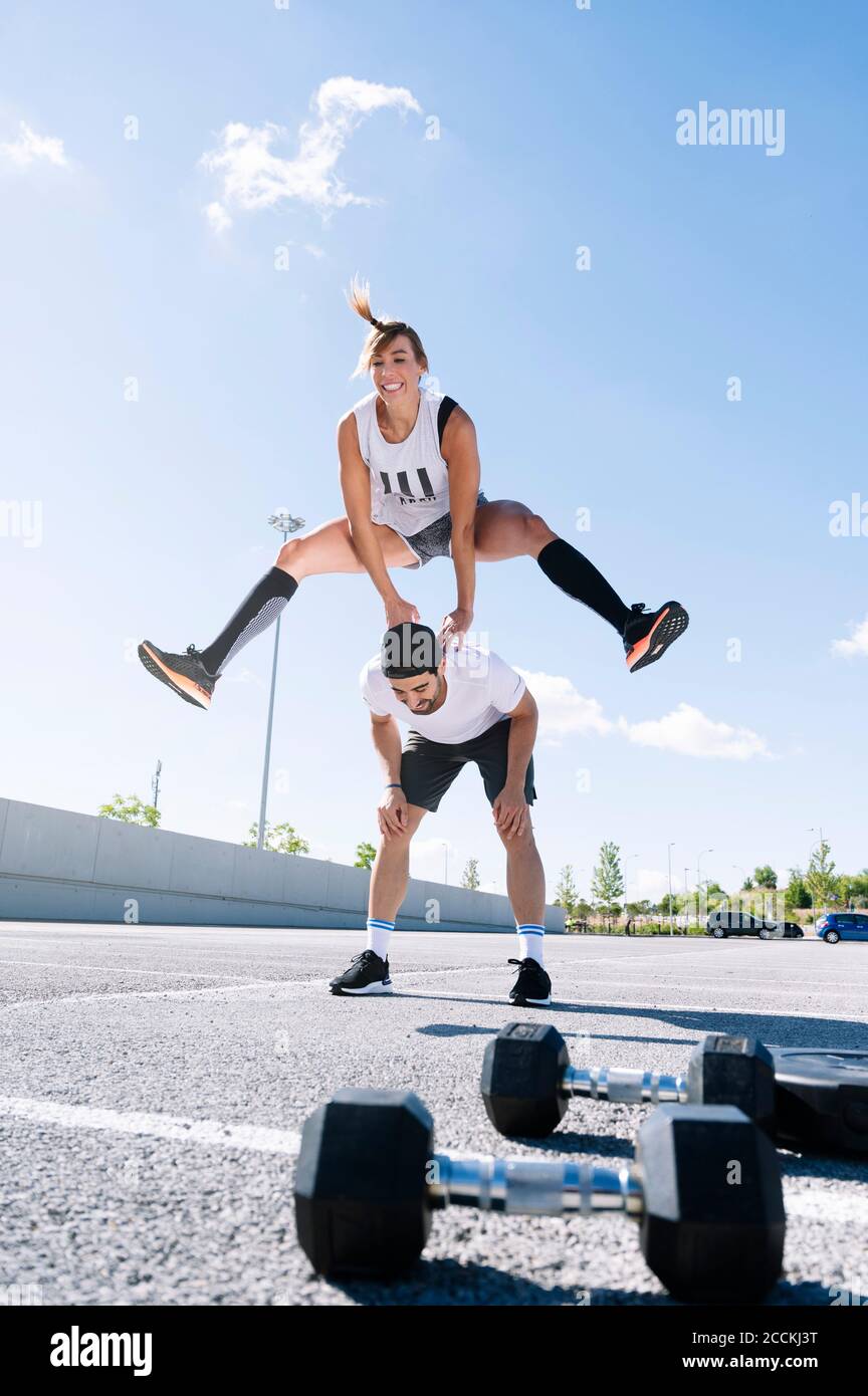 Woman bending over man hi-res stock photography and images - Alamy