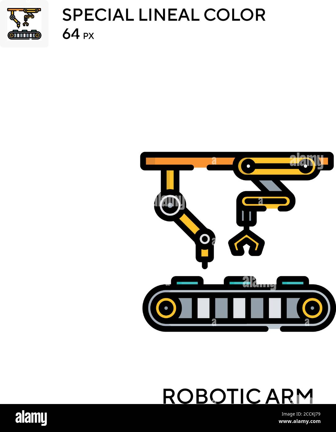 Robotic arm Special lineal color icon. Illustration symbol design ...
