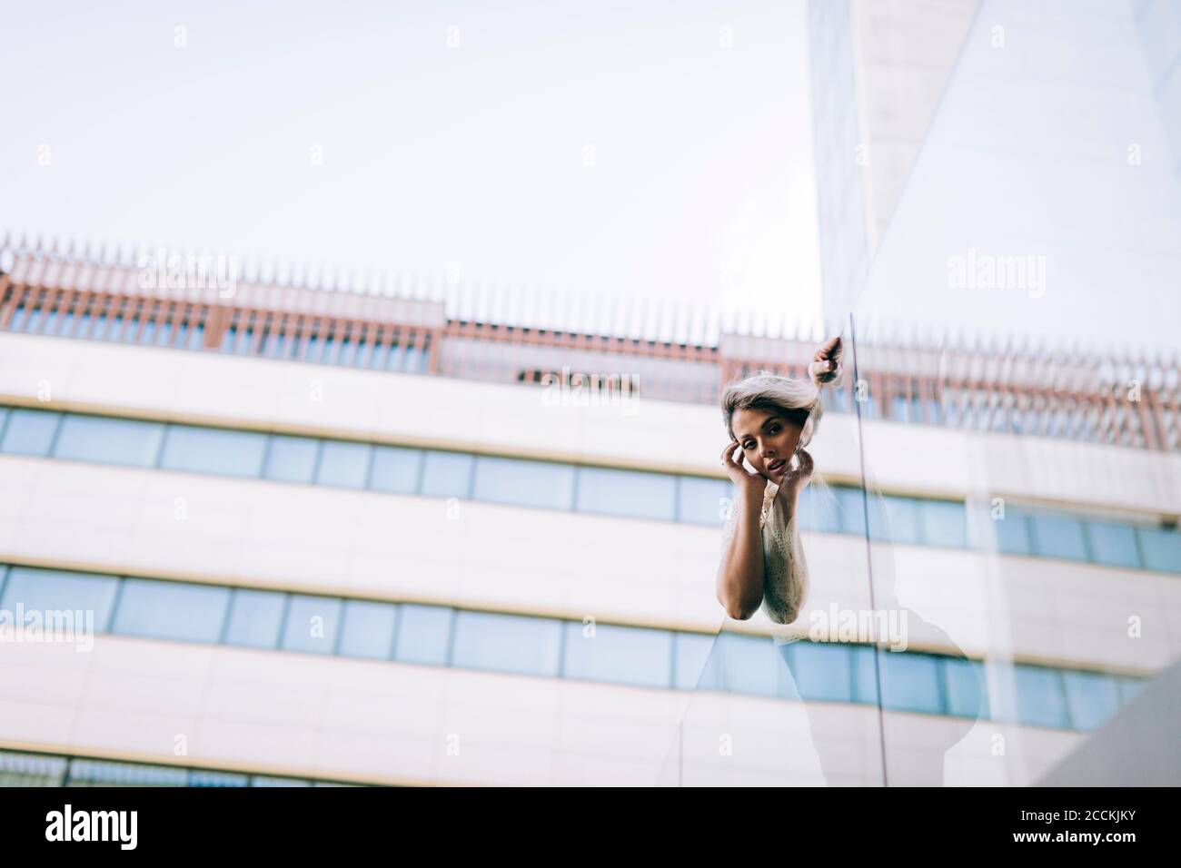 Woman Falling Off Building