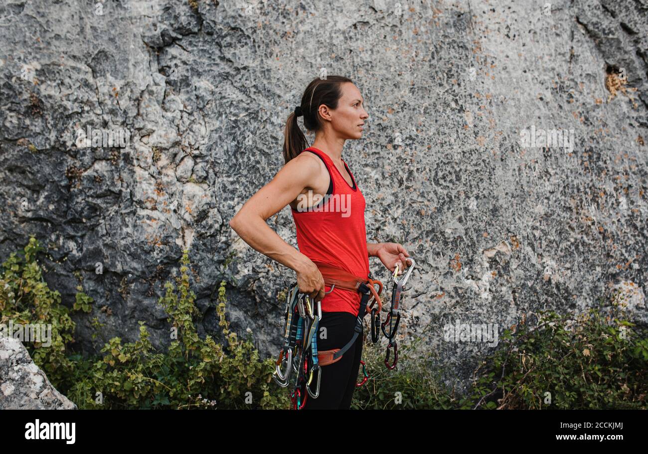 Profile rock climber standing hi-res stock photography and images - Alamy