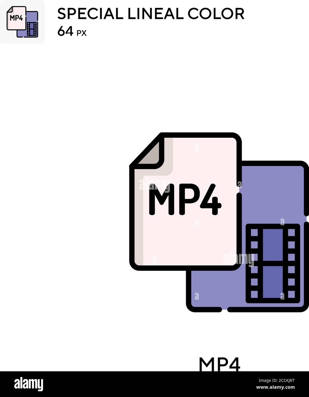 Mp4 Special lineal color icon. Illustration symbol design template for ...