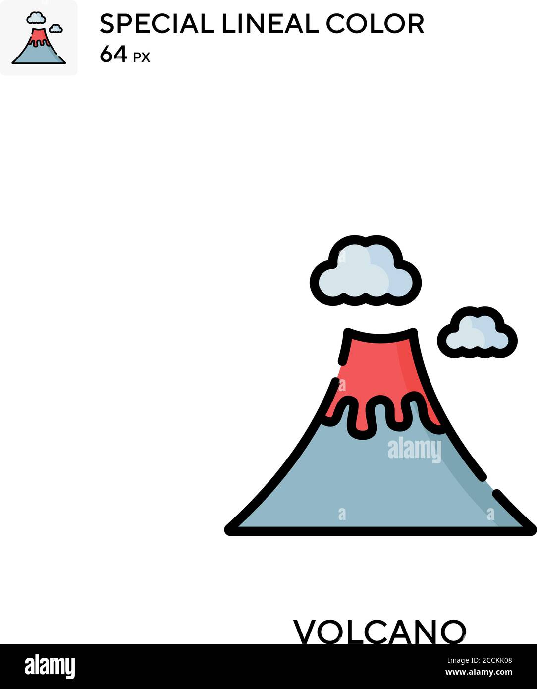 Volcano Special lineal color icon. Illustration symbol design template ...