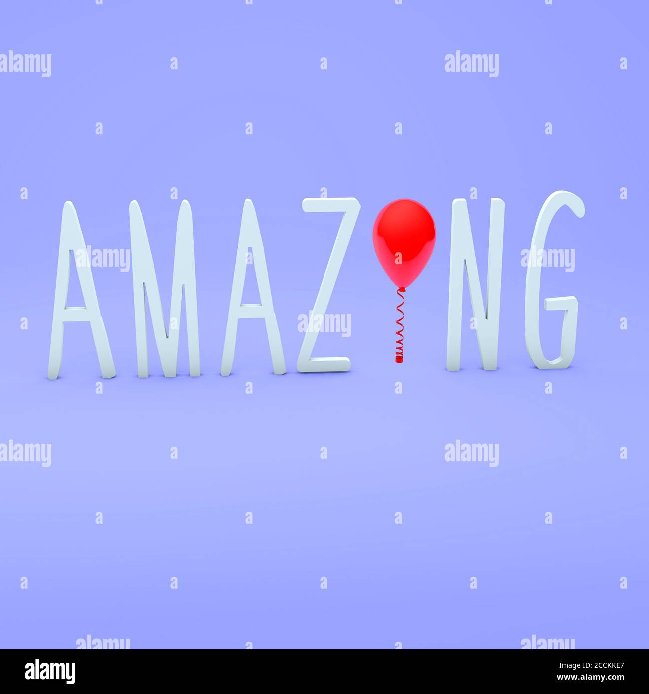 3d illustration render concept of the word amazing on a purple ...