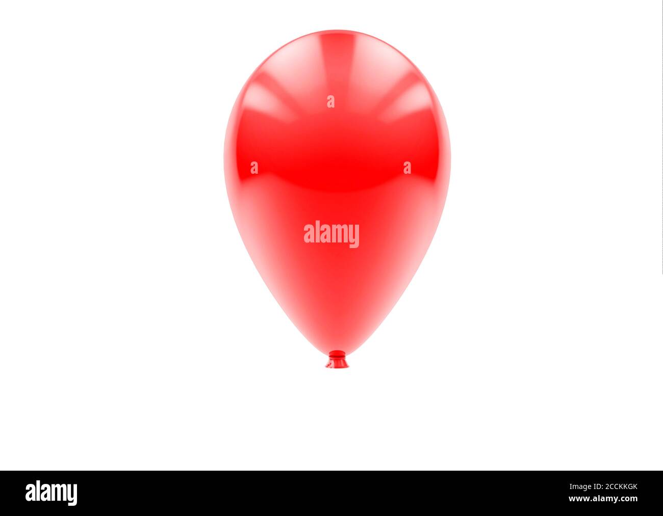 3d illustration render concept of a single red balloon on a white ...
