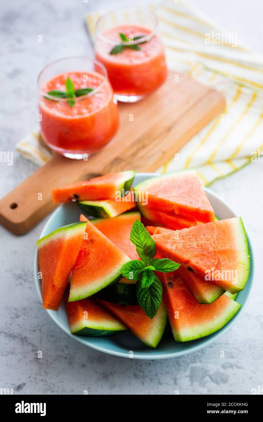 Watermelon slice pieces glass hi-res stock photography and images - Alamy