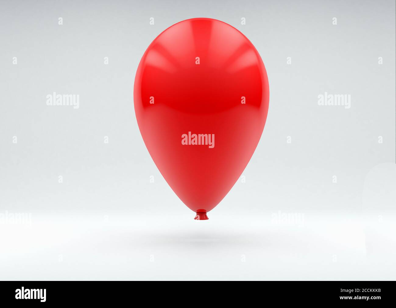 3d illustration render concept of a single red balloon on a white ...
