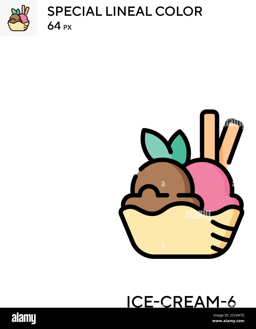 Ice-cream-6 Special lineal color icon. Illustration symbol design ...