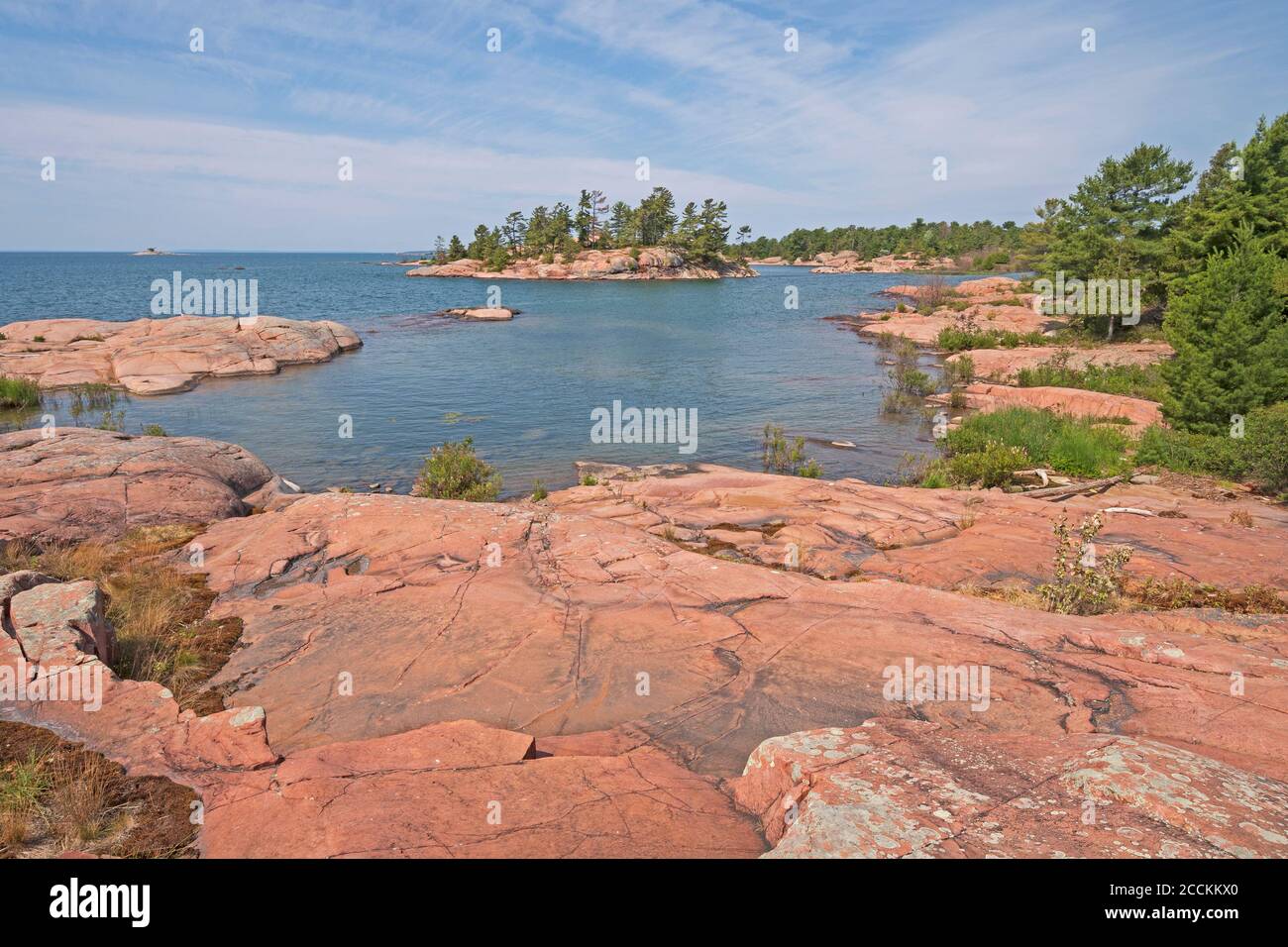 Remote Rocky Lakeshore on Lake Huron in KIllarney Provincial Park in ...
