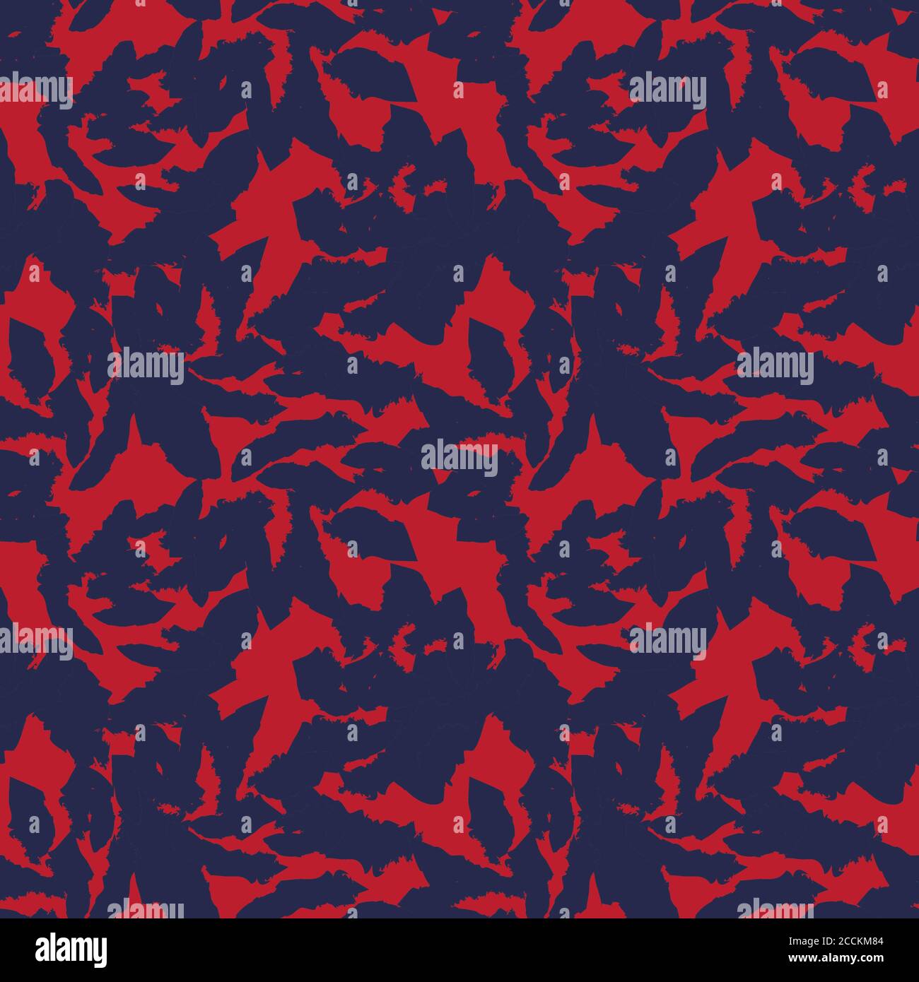 Red Navy Floral brush strokes seamless pattern background for fashion ...