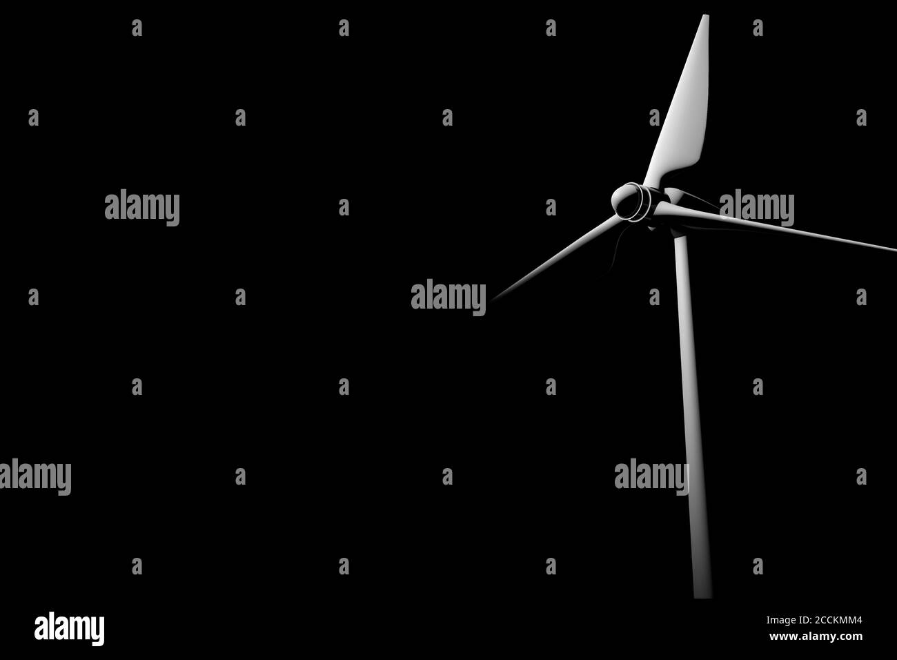 3d render concept of a wind turbine cut out on a black background Stock ...