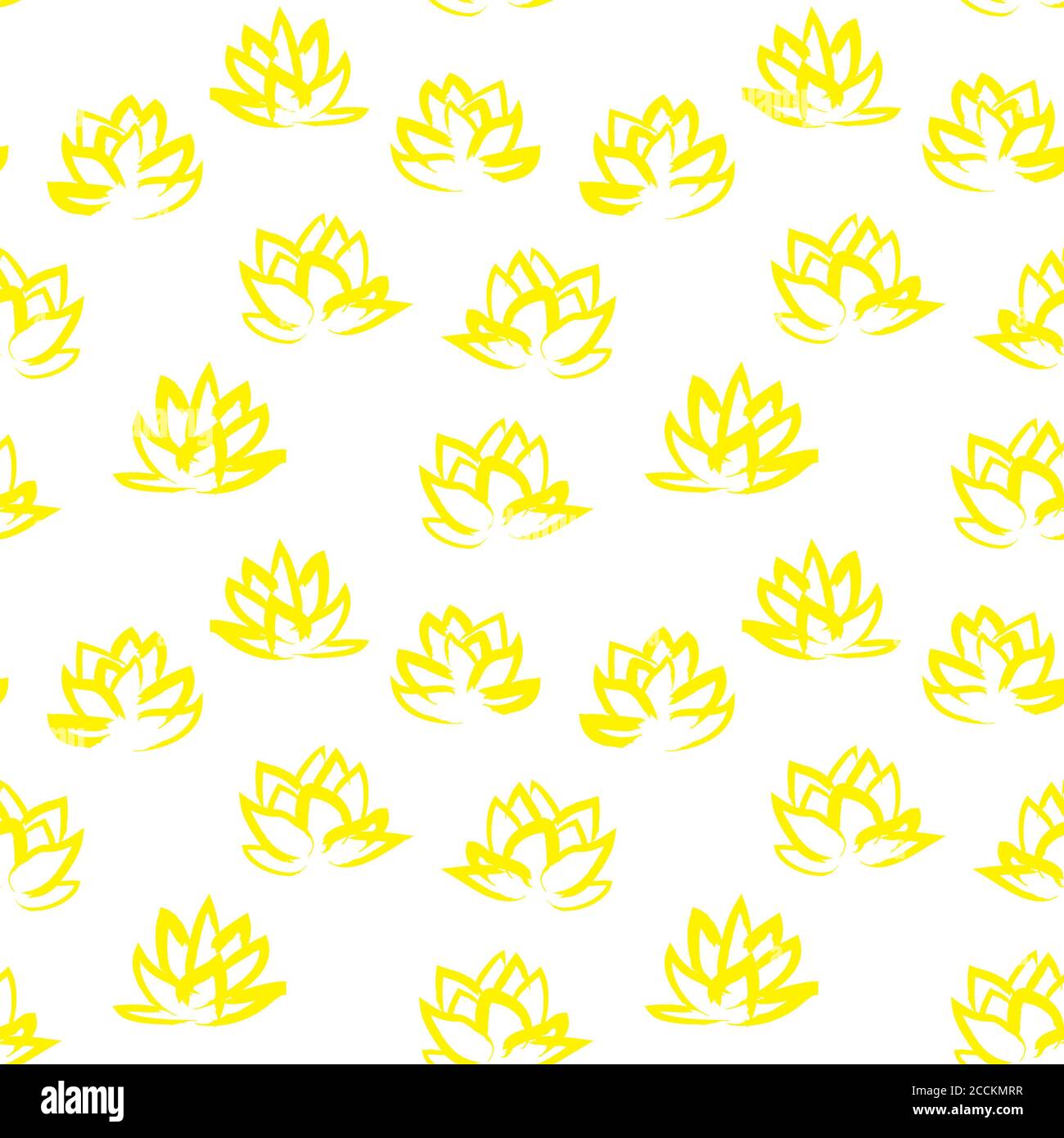 Yellow Floral brush strokes seamless pattern background for fashion ...