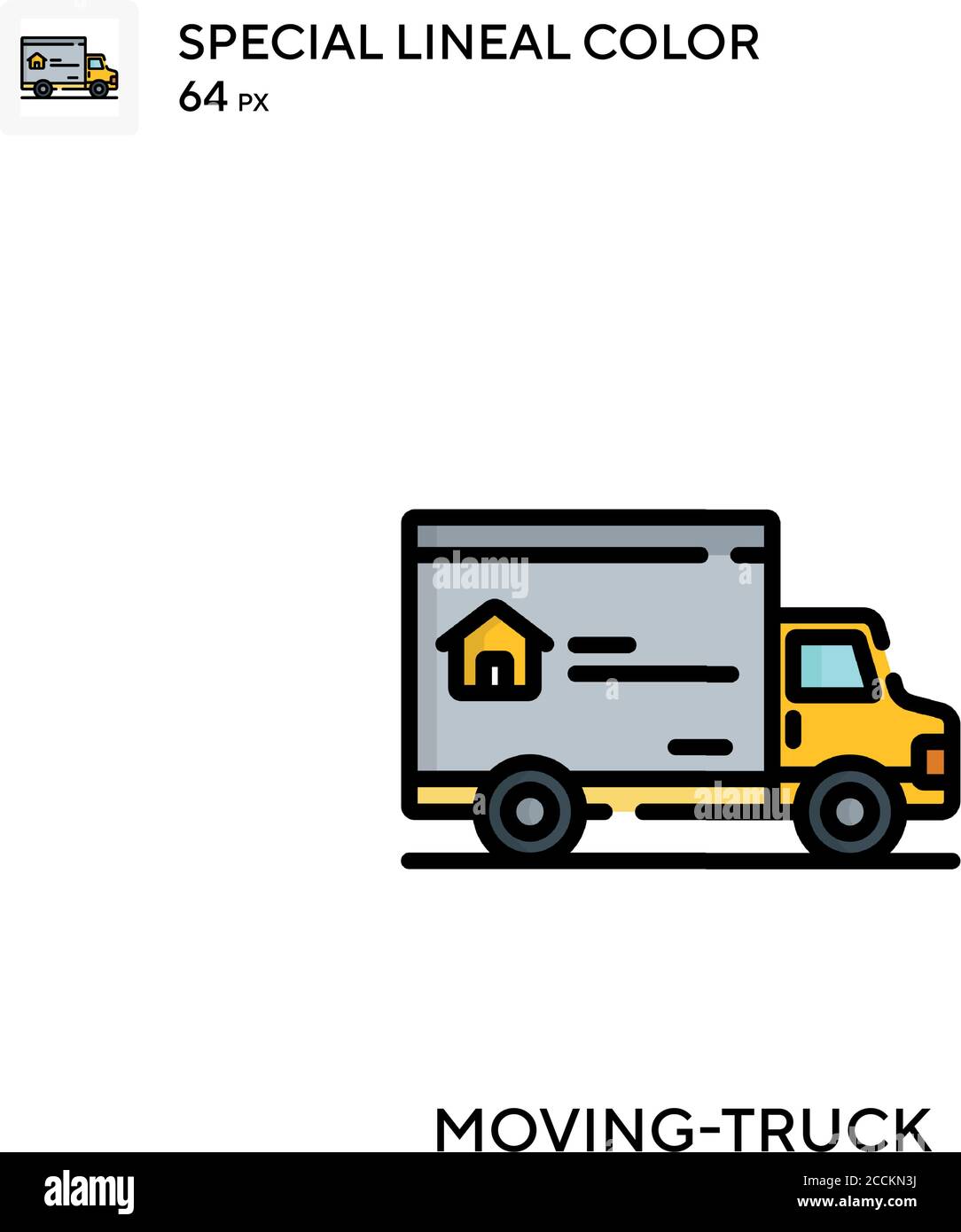 Moving-truck Special lineal color icon. Illustration symbol design ...