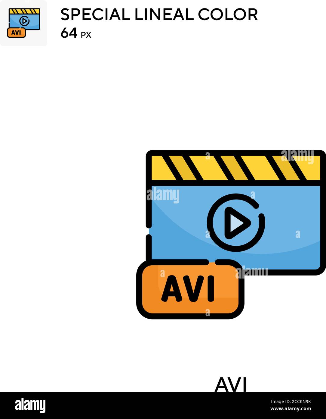 Avi Special lineal color icon. Illustration symbol design template for ...