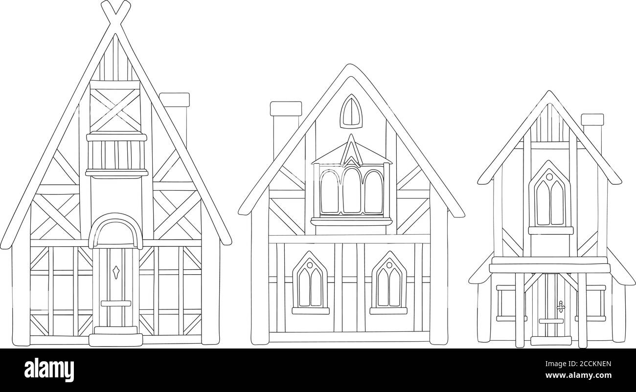 Window on medieval house Stock Vector Images - Alamy